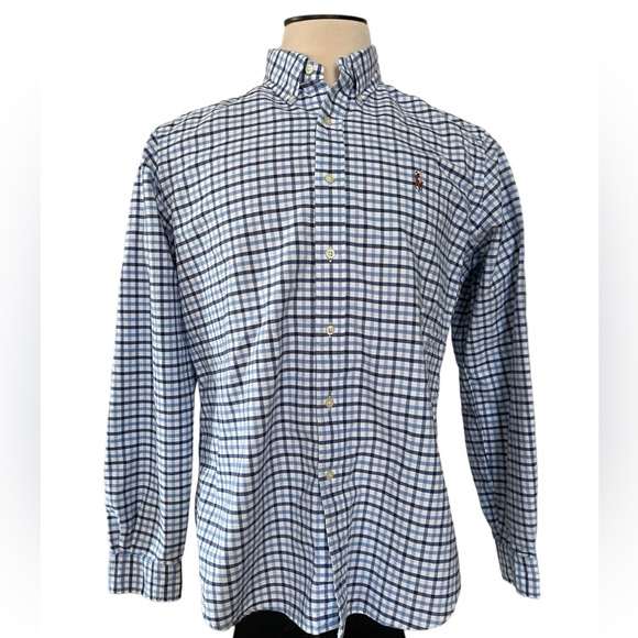 Ralph Lauren | Shirts | Ralph Lauren Blue Plaid Checked Oxford Button ...